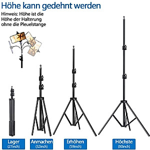 Tall Tripod for iPhone Pixel 6.67ft/80inch Tripod Phone Video Cell Stand Photography Rotatable Live Video Stand Compatible with and Most Mobile Phones（ Tripod + Gooseneck+ Phone Clip+ Carry Bag）