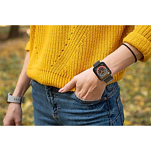 Misxi 2 Pack Hard PC Case with Tempered Glass Screen Protector Compatible with Apple Watch Series 9 (2023) Series 8 Series 7 41mm, Ultra-Thin Scratch Resistant Cover for iWatch S9/S8/S7, Black