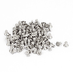 uxcell M3x5mm Phillips Flat Head Countersunk Bolts Machine Screws 100Pcs