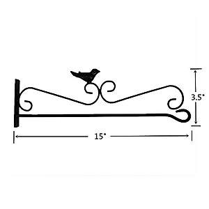 2 Pack Wall Mount Garden Flag Stand Wrought Iron Bird Flag Holder, Post Stand Yard Flag Scroll Hanger, Weather Resistant & Easy Mounting