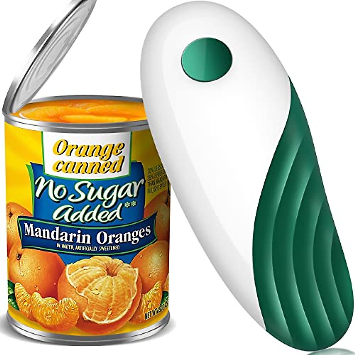 Electric Can Opener, Simple Open Cans with One Touch - Smooth Edge Automatic Kitchen Gadget for Seniors with Arthritis, Food-Safe and Battery Operated Handheld Can Opener Fits All Can Sizes