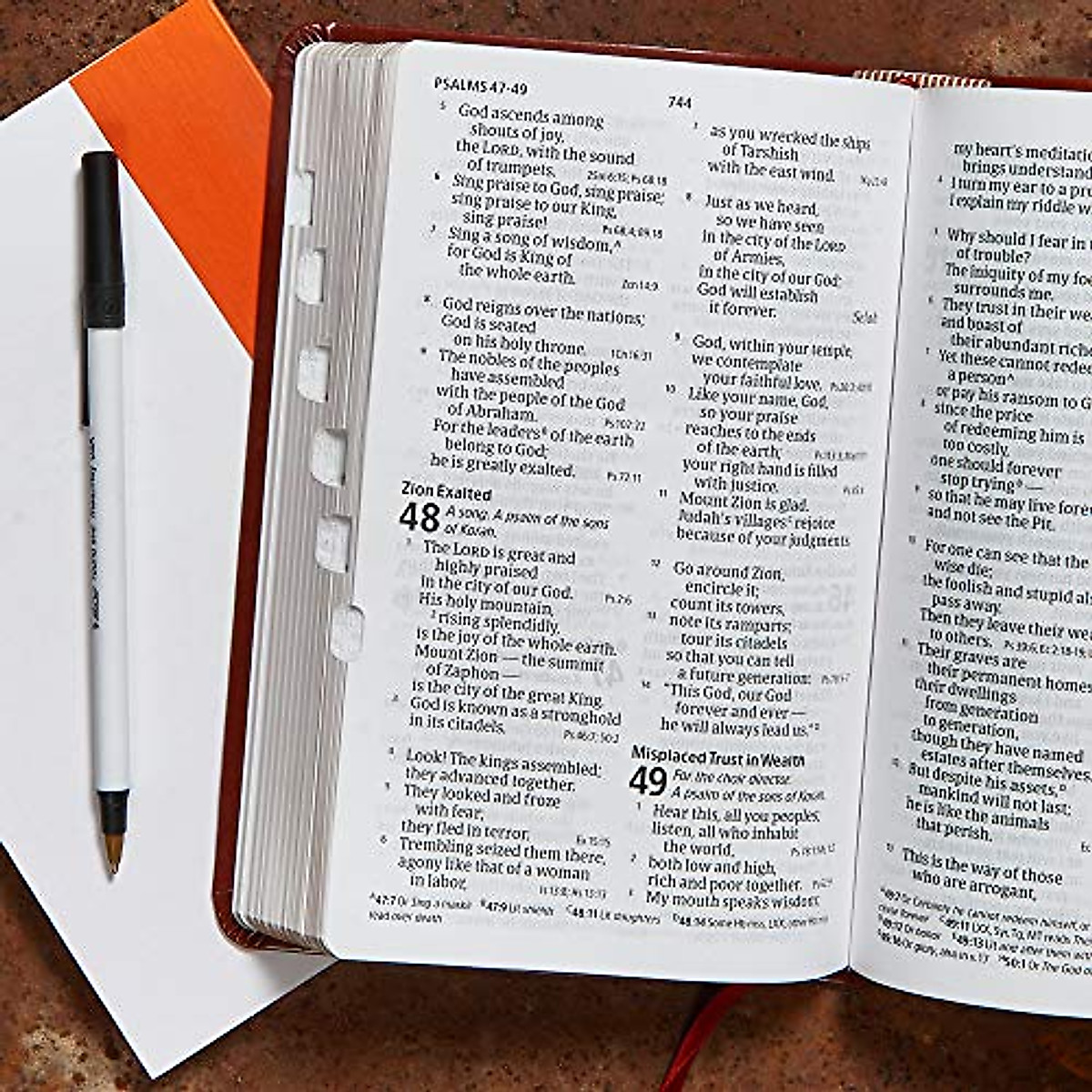 CSB Large Print Personal Size Reference Bible, Brown LeatherTouch, Indexed, Red Letter, Presentation Page, Cross-References, Full-Color Maps, Easy-to-Read Bible Serif Type