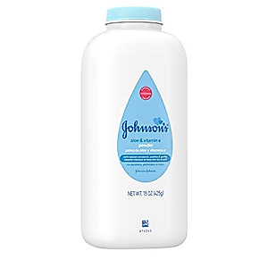 Johnson's Baby Powder, Naturally Derived Cornstarch with Aloe & Vitamin E for Delicate Skin, Hypoallergenic and Free of Parabens, Phthalates, and Dyes for Gentle Baby Skin Care, 15 oz (Pack of 2)