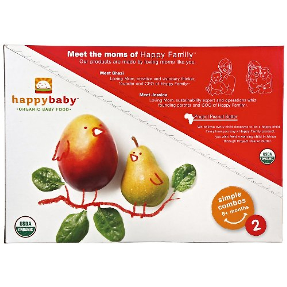 Happy Baby Organic Stage 2 Baby Food Simple Combos Pear Mango Spinach, 4 Ounce Pouch (Pack of 8) Resealable Baby Food Pouches, Fruit & Veggie Puree, Organic Non-GMO Gluten Free Kosher