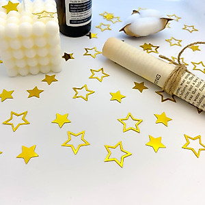 1100Pcs Merry Christmas Gold Star Confetti, Birthday Baby Shower Wedding Christmas Party Decorations,Metallic Foil Glitter Table Confetti Sprinkles