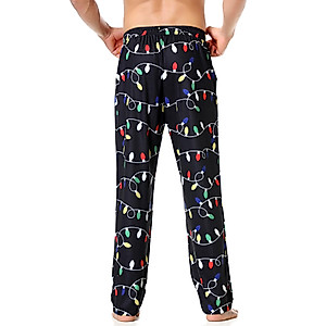 Dancer queen Christmas Pajama Pants for Men,Men's Funny PJ Pants Holiday Pajamas Sleepwear for Lounging,Xmas PJS Bottoms BlackLight Strip(XX-Large)