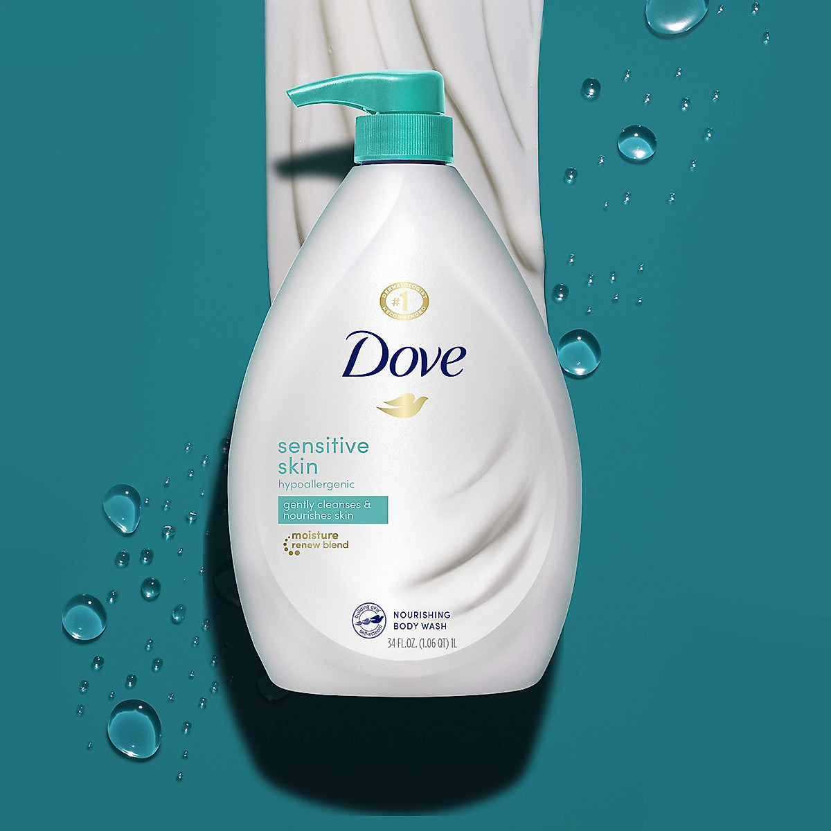 Dove Body Wash Hypoallergenic and Sulfate Free Sensitive Skin Effectively Washes Away Bacteria While Nourishing Your Skin 34 oz
