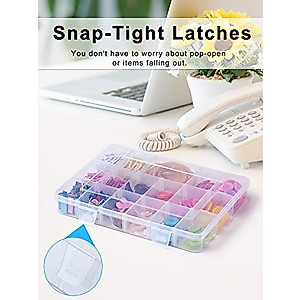 iBune 2 Pack 18 Grids Plastic Compartment Container, Bead Storage Organizer Box Case with Adjustable Removable Dividers for Jewelry Craft Tackles Tools, Size 7.8 x 6.3 x 1.2 in, White