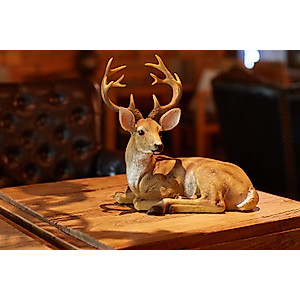 JHVYF Resin Deer Statue Home Office Decor Animal Figurine Decorations Lawn Decor Garden Sculpture -20" H Standing Deer + 14" Standing Doe