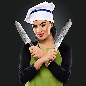 Kitchen Chef's Knife 8 Inch Professional High Carbon Super Sharp VG10 Damascus Super Steel Cooking Knife Luxury Gift Box Non Slip Wooden Handle