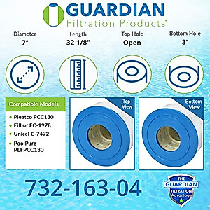 4 Pack Guardian Pool Spa Filters Replaces Unicel C-7472 Pleatco PCC130 FC-1978 Pentair Pac Fab 817-0143