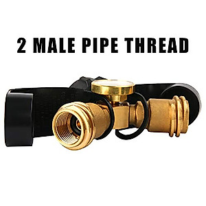 Solimeta Dual Propane Tank Connection, Propane Tank Y Splitter Adapter with Gauge, Level Indicator, Gas Pressure Meter for RV Camper, Cylinder, BBQ Gas Grill