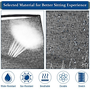 ReunionG 2-Person Outdoor Glider Chair, Patio Bench Loveseat w/Tempered Glass Center Table & Sturdy Metal Frame, Porch Swing Rocking Chair for Outside, Balcony, Garden, Grey