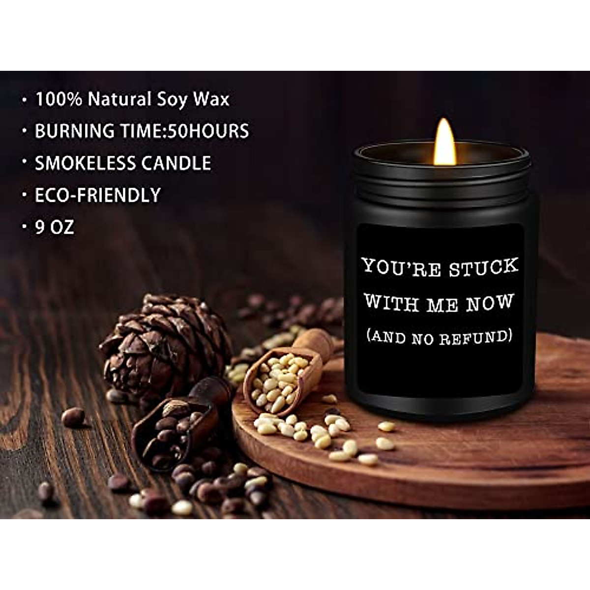 Mothers Day Gifts for Him Men-Anniversary Romantic Gifts for Men Husband Boyfriend Fiance, Valentines Day Wedding Thanksgiving Christmas Birthday Gifts for Him, Birthday Candle Gifts for Men (Black)