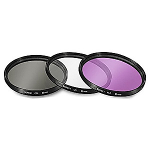 55mm and 58mm Multi-Coated 3 Piece Filter Kit (UV-CPL-FLD) for Nikon D3500, D5600, D3400 DSLR Camera with Nikon 18-55mm f/3.5-5.6G VR AF-P DX and Nikon 70-300mm f/4.5-6.3G ED