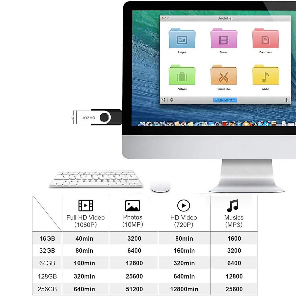 Flash Drive, USB Drive 5 X 16 GB USB Flash Drive 16 gb Thumb Drive Memory Stick Swivel Keychain Design Mixcolor (16GB5) (mixcolor5)