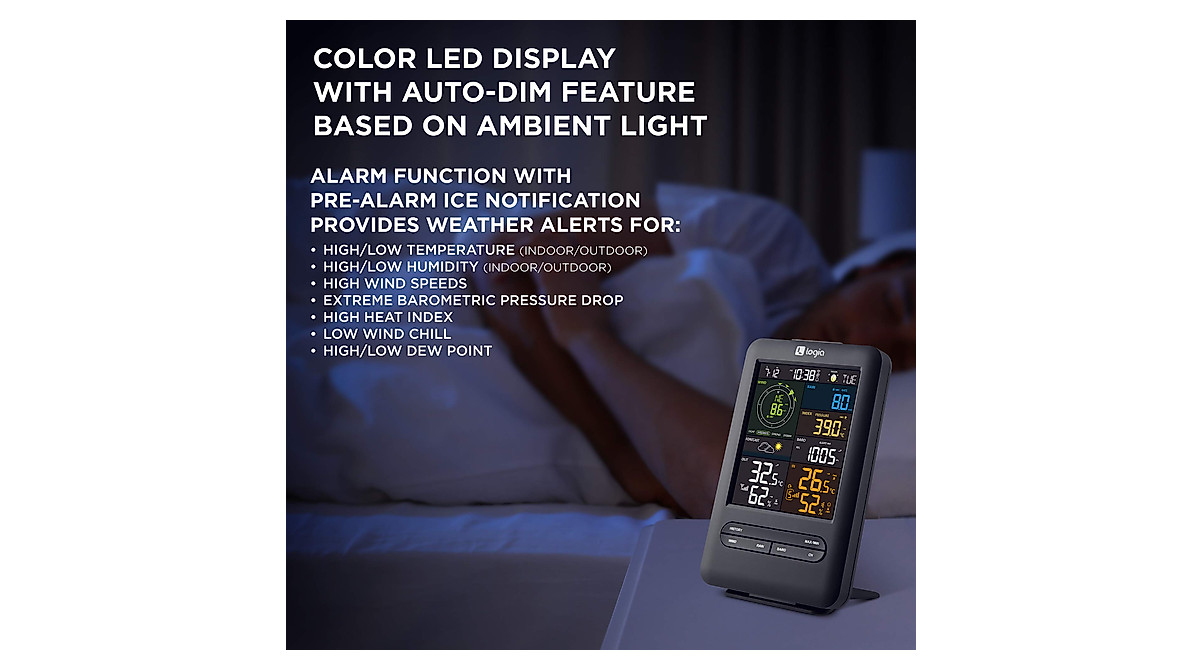 Logia 5-in-1 Wi-Fi Weather Station with Solar - Accurate Home Monitoring