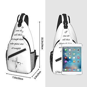 Christ Bible Sling Bag Crossbody Chest Daypack Casual Backpack Jesus Cross Shoulder Bag CasualDaypacks