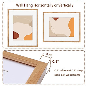 Fun Memories 16x20 Picture Frames Set of 3, Solid Oak Wood Picture Frame 16 by 20, 16x20 Frame with Mat for 11x14, 16 x 20 Frame with Tempered Glass, 16"x20" Poster Frame