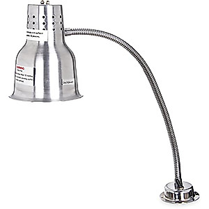 Carlisle FoodService Products HL818500 FlexiGlow Aluminum Heat Lamp with Bulb, Single Arm, 24" H x 4" Base Dia., Silver