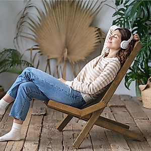 Generic Acacia Wood Folding Wooden Outdoor Chair -Stylish Low Profile Acacia Wood Lounge Chair for The Patio, Porch, Lawn, Garden or Home Furniture, Brown