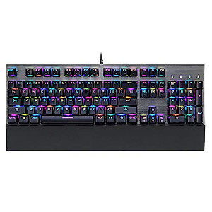 Gaming Keyboard Gaming Keyboard 104 Keys Blue Switch Anti-Ghosting RGB Backlit Mechanical Gaming Wired Keyboard Full Color Backlit System Mechanical Gaming Keyboard ( Color : Black , Size : One size )
