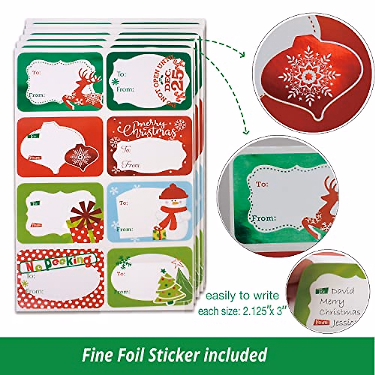 Party Funny 12Christmas Gift Wrap Boxes Bulk with Lids, 12 Tissue paper and 80 Count Foil Christmas Tag Stickers for Wrapping Large Clothes (Shirts，Tshirt) and Xmas Holiday Present