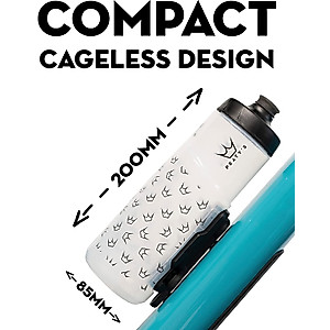 Peaty's Fidlock Lockin Magnetic Bike Water Bottle & Mount, Topo/Clear, 600 ml/ 20 oz.