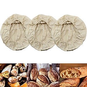 XGNG 6PCS Rattan Baking Dough Basket Cover Natural Rattan Banneton Proofing Cloth Round Bread Proofing Basket Cloth Liner