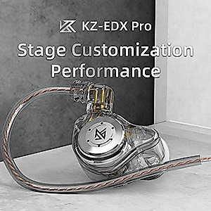 KZ EDX PRO IEM Headphones 10mm Dual Magnetic Circuit Dynamic Driver Hearphones, KZ Earphones 1DD Deep Bass Earbuds with Removable C Pin Cables for Running (Dark, No Mic)…