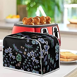 Yiekeluo White Daisy Toaster Cover Rainbow Leopard Print 2 Slice Bread Toaster Oven Dustproof Cover,Washable & Waterproof