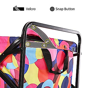 WHITSUNDAY Collapsible Folding Garden Outdoor Park Utility Wagon Picnic Camping Cart,Wagon Cart Heavy Duty Foldable for Picnic Camping Cart with Wheel and Bottle Holders Bubble