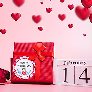 50 Pcs Valentine's Day Gift Stickers Valentines Stickers Round Valentines Labels Valentines Day Stickers for Envelopes Self Adhesive Love Decorative Stickers for Valentine Gift Wrap