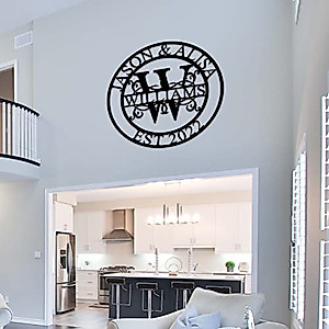 Metal Name Sign Personalized, Wedding Gift, Engagement Gift, Custom Gifts, Housewarming Gift, Family Name Sign, Matte Black