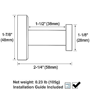 APLusee Matte Black Robe Towel Hook, Stainless Steel Modern Coat Hook, Utility Shower Towel Hanger for Bathroom Kitchen Home Storage