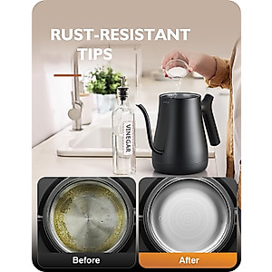 Gooseneck Electric Kettle Temperature Control Large LCD Screen Quick Boiling Pour Over Kettle for Coffee & Tea Anti-dry Protection, Stainless Steel Inner Water Boiler, 4H Warm Function