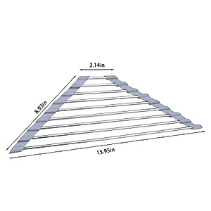 AAKitchen SUS304 Stainless Still Dish Drying Rack Over Sink Corner Dish Rack Kitchen Gadget Tool Sink Caddy Corner Sink Drainer (Gray)