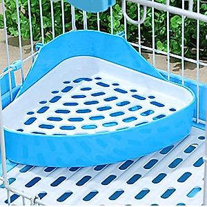 Generic Durable Hamster Pet Cat Rabbit Toilet Rectangle Corner Training Tray (Blue)