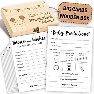 STOFINITY Baby Prediction Cards - Baby Shower Advice Cards for Parents To Be, Advice and Wishes Cards Baby Shower Game, Baby Predictions Box Guessing Activities Baby Shower Decorations (5x7)