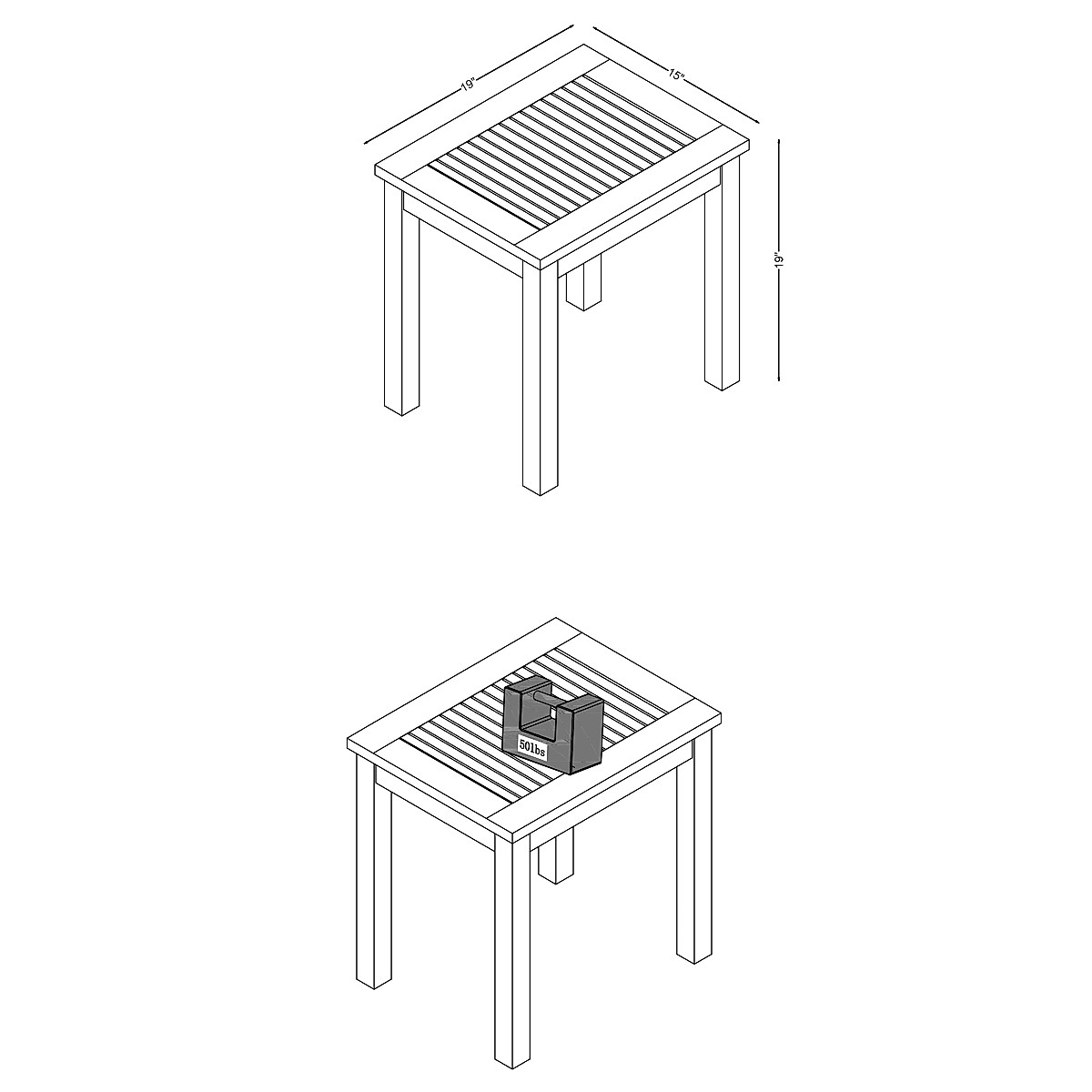 Okemo Set of 2 Outdoor Tables - Weather-Resistant Acacia Wood Side Table Set - Furniture for Patio, Porch, Deck, or Poolside