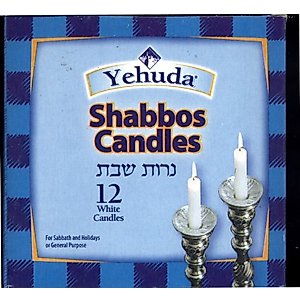 Yehuda Shabbos Candles - 12 Pack - White Candles12