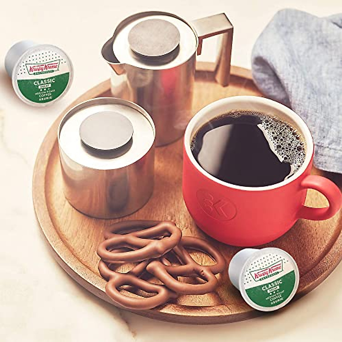 Krispy Kreme Classic Decaf, Single-Serve Keurig K-Cup Pods, Medium Roast Coffee Pods, 12 Count (Pack of 6)