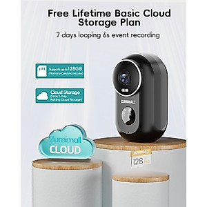 ZUMIMALL Outdoor Security Cameras, 2K FHD Battery Powered Wireless Indoor Surveillance Camera with Siren, Night Vision, PIR Motion Detection, Free Cloud Storage, IP66 Waterproof, 2.4G WiFi (No 5G)