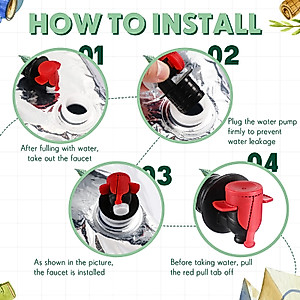 Frienda 6 Pcs 32 Gallon Camping Water Containers 5.3 Gallon/ 20l Water Storage Bladders Collapsible Portable Emergency Water Bags with Spigot Aluminized for Outdoor Hiking Camping Fishing