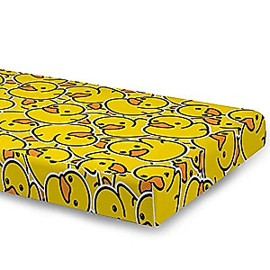 ARIGHTEX Fitted Crib Sheet, 100% Soft Microfiber, Boys & Unisex Baby Sheet for Standard Crib and Toddler Mattresses 28in x 52in, Nursery Sheet, Yellow Duck