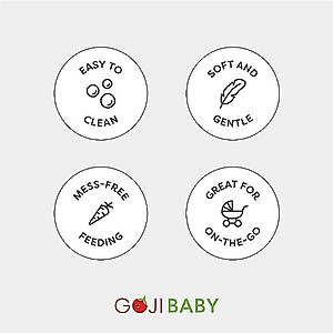 Goji Baby - 4 oz Silicone Baby Food Dispensing Spoon - 2 Pack - Great for 4+ Month Infants - Includes Stopper - Easy to Use and Mess-Free - Precise Food-Release Feeder - Great for Travel (Pink)