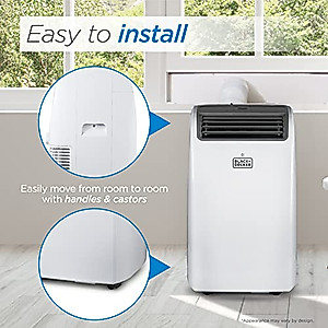 BLACK+DECKER 12,000 BTU Portable Air Conditioner up to 550 Sq. with Remote Control, White