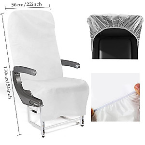 Lainrrew 6 Pcs Disposable Airplane Seat Covers, Non-Woven Fabric Safety Protection Seat Cover Portable Disposable Seat Protectors for Airplane, Train, Bus, Car, Airplane, Office, Movie Theatre