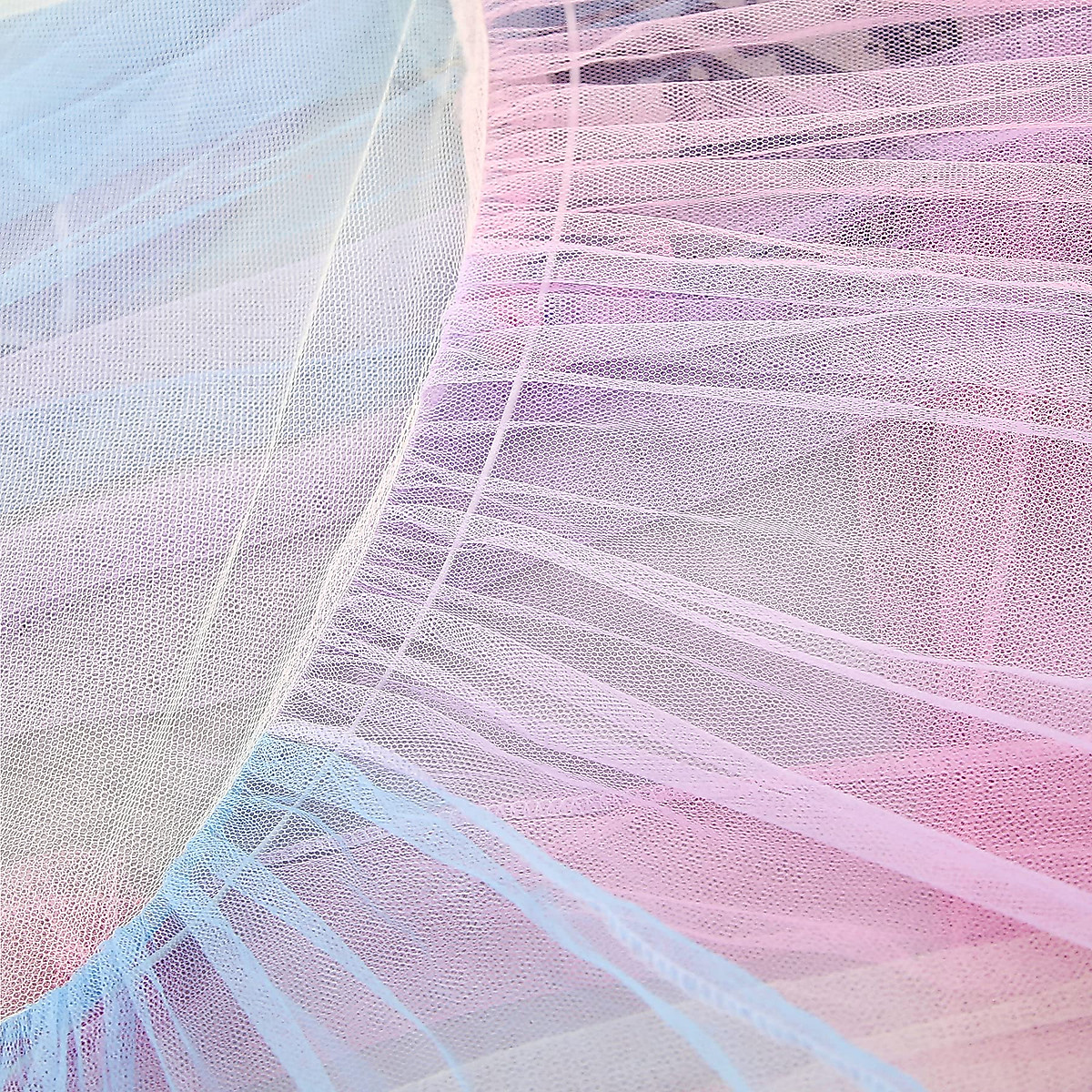 Rainbow Bed Canopy with Lights - Girls Room Bed Netting for Twin, Single, Full, Queen Size Beds - Reading Corners Room Decor