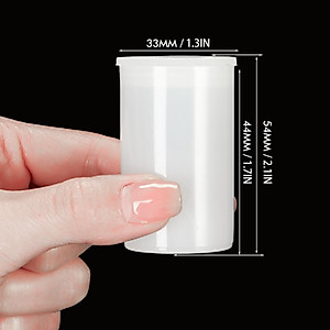 JOVITEC 200 Pcs Plastic Film Canister Holder 35 mm Empty Camera Reel Containers Storage Containers Case with Lids for Small Accessories Fish Hook Film Beads (White)